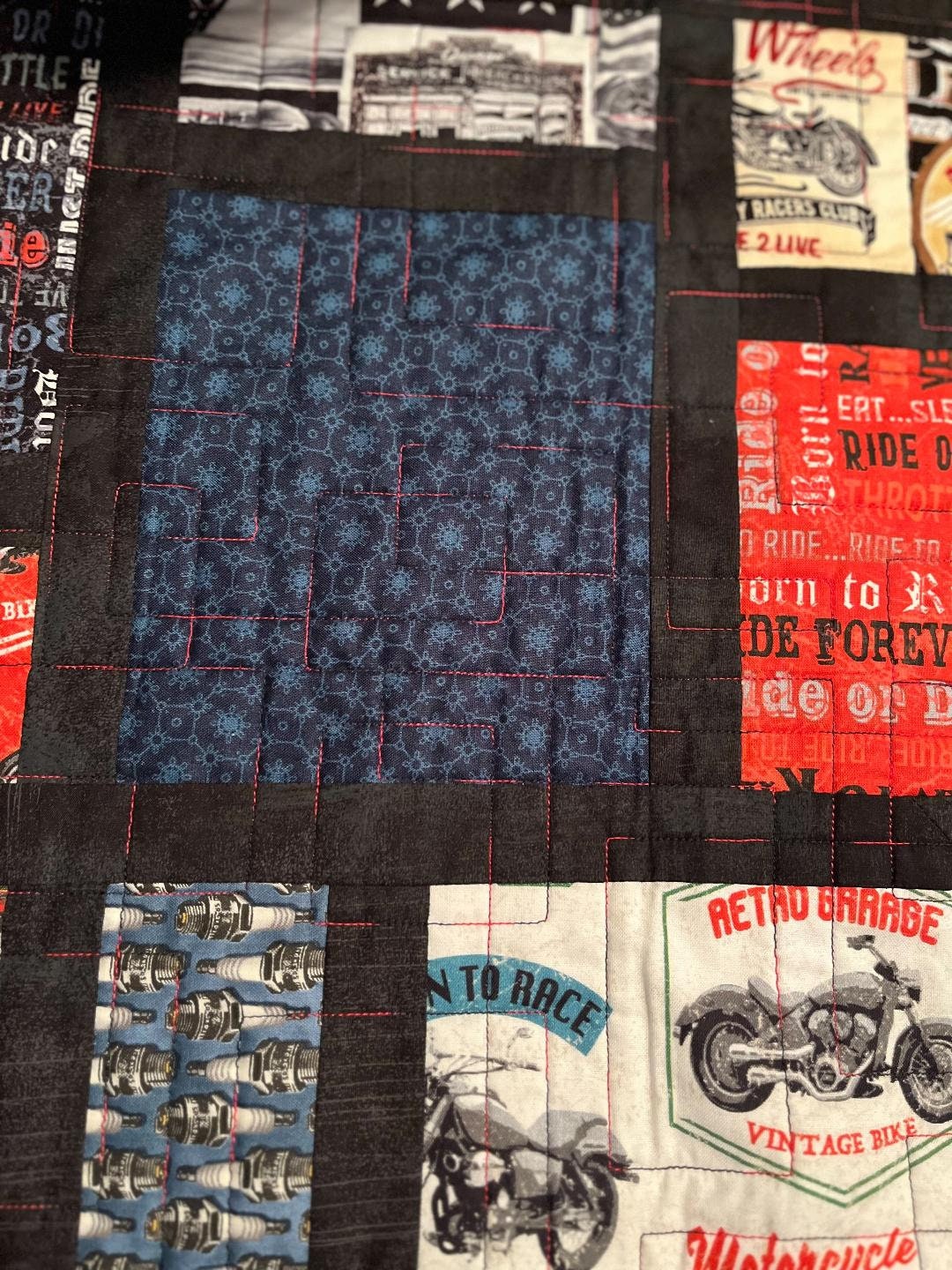 Motorcycle Quilt 64x73 - Etsy