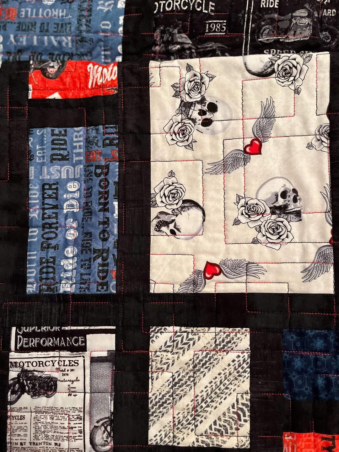 Motorcycle Quilt 64x73 - Etsy