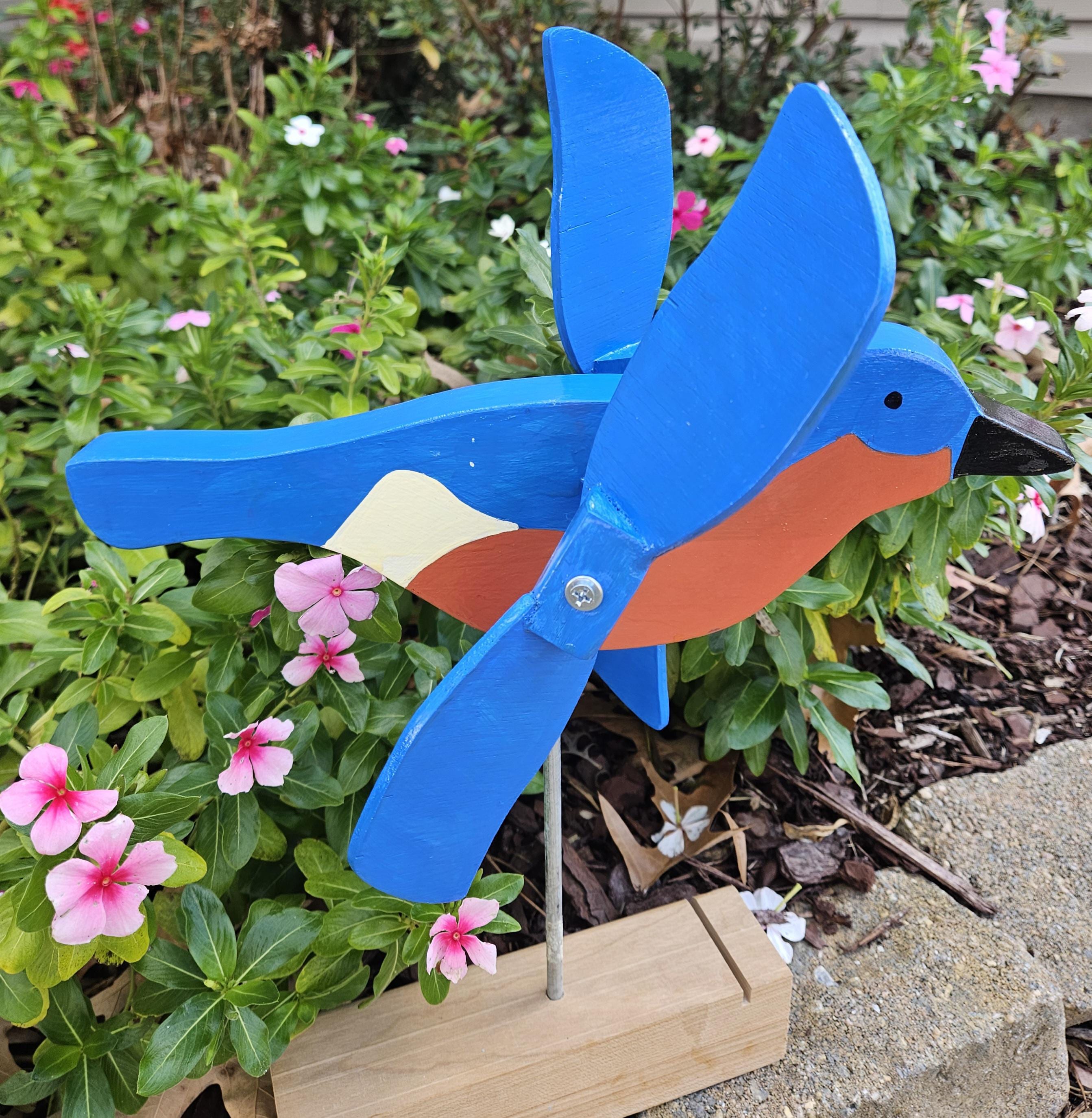 Handmade Bluebird Whirligig: Reclaimed Wood Garden Decor - Etsy