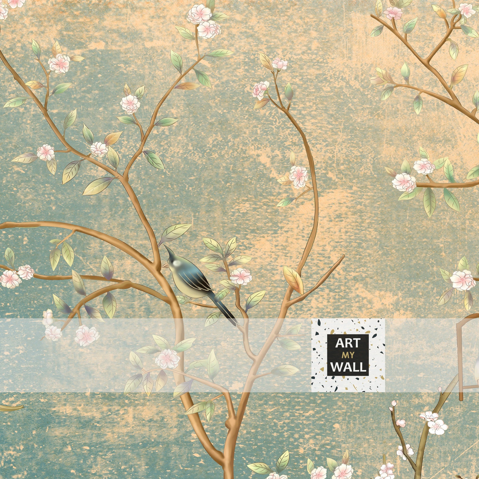 Chinoiserie Wallpaper With Birds Vintage Removable Floral Etsy