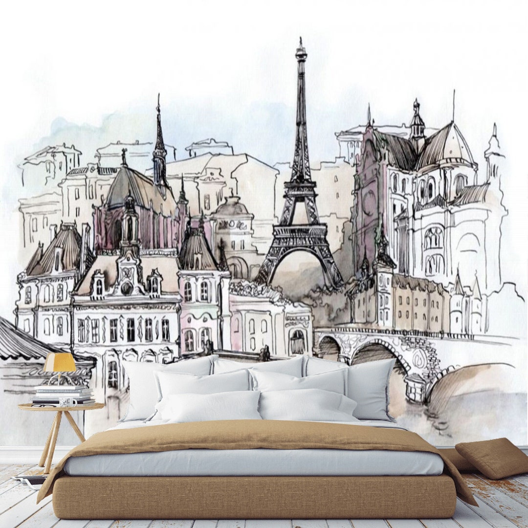 Paris Wallpaper Mural Peel and Stick Removable or Traditional ...