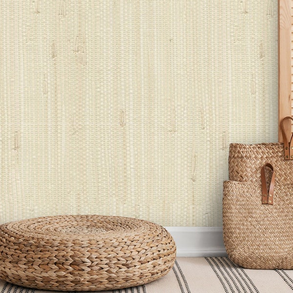 Natural Grasscloth Peel and Stick Wallpaper - Etsy