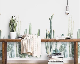 Cactus Desert Wall Mural Cacti Wallpaper - Etsy