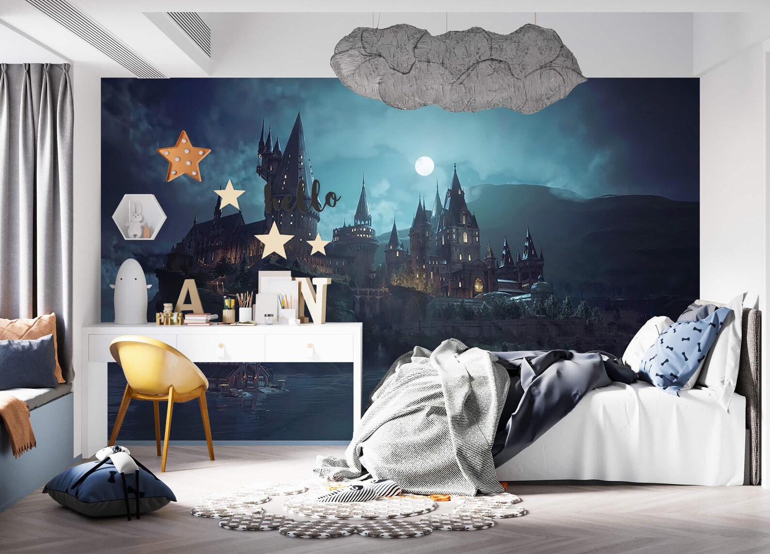 Wizard Castle Wall Mural Peel and Stick Removable Kids Wall Decal - Etsy
