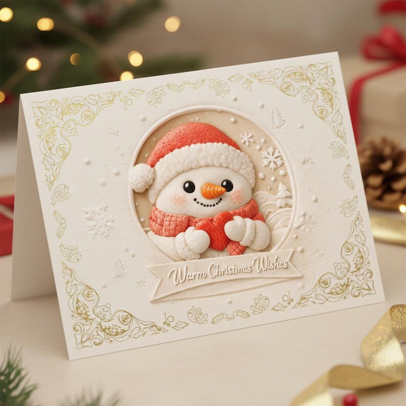 3D Snowman Christmas Card | Cute Snowman Papercraft | Layered Christmas ...