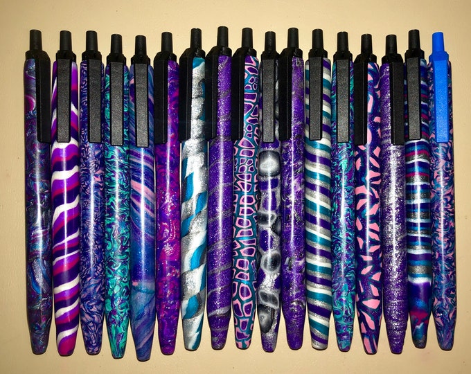 Purplish Fun Polymer Clay Pens Homemade and Refillable - Etsy