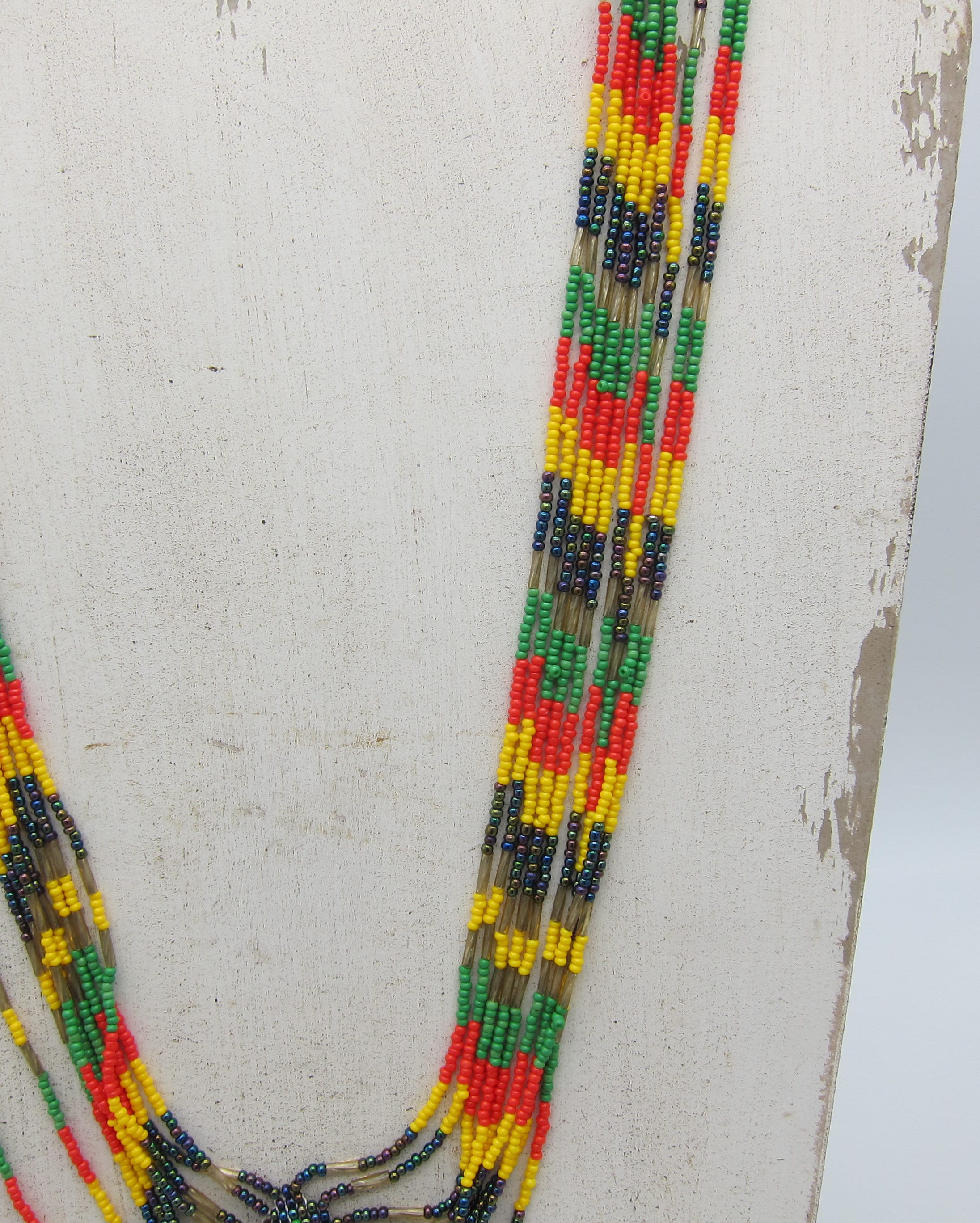 Native American Style Seed Bead Necklace Sunset Colors Tribal Necklace ...