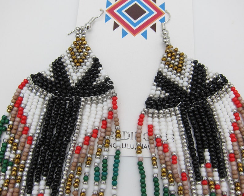 Native American Style Seed Bead Earrings Handmade With Native - Etsy