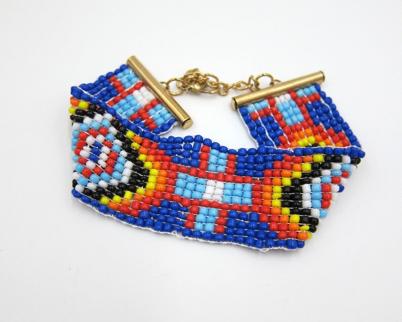 Traditional Native American Style Seed Bead Bracelet | Etsy