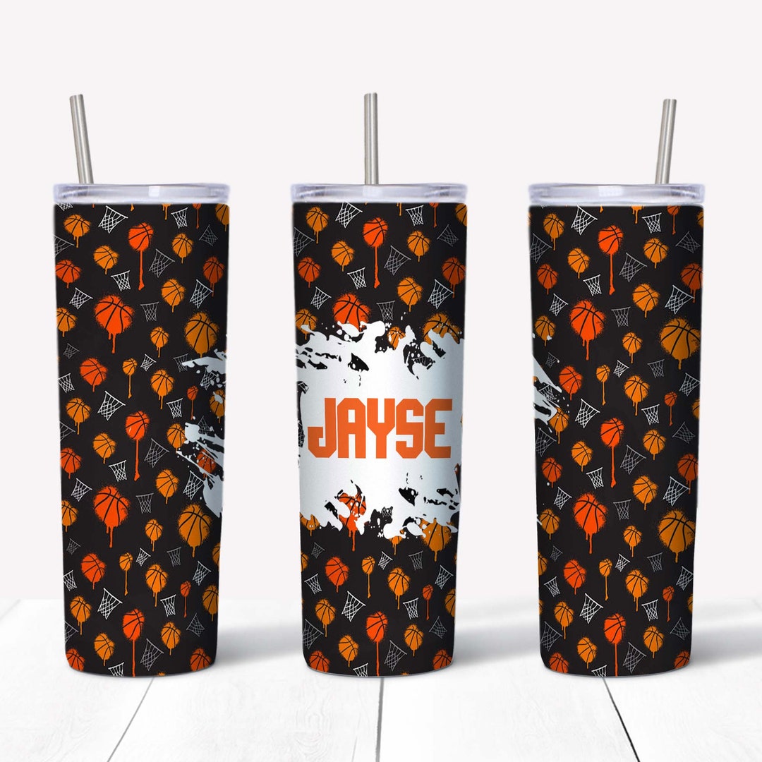 BasketBall Customizable Tumbler / Paint Drip / Bleach Basketball ...