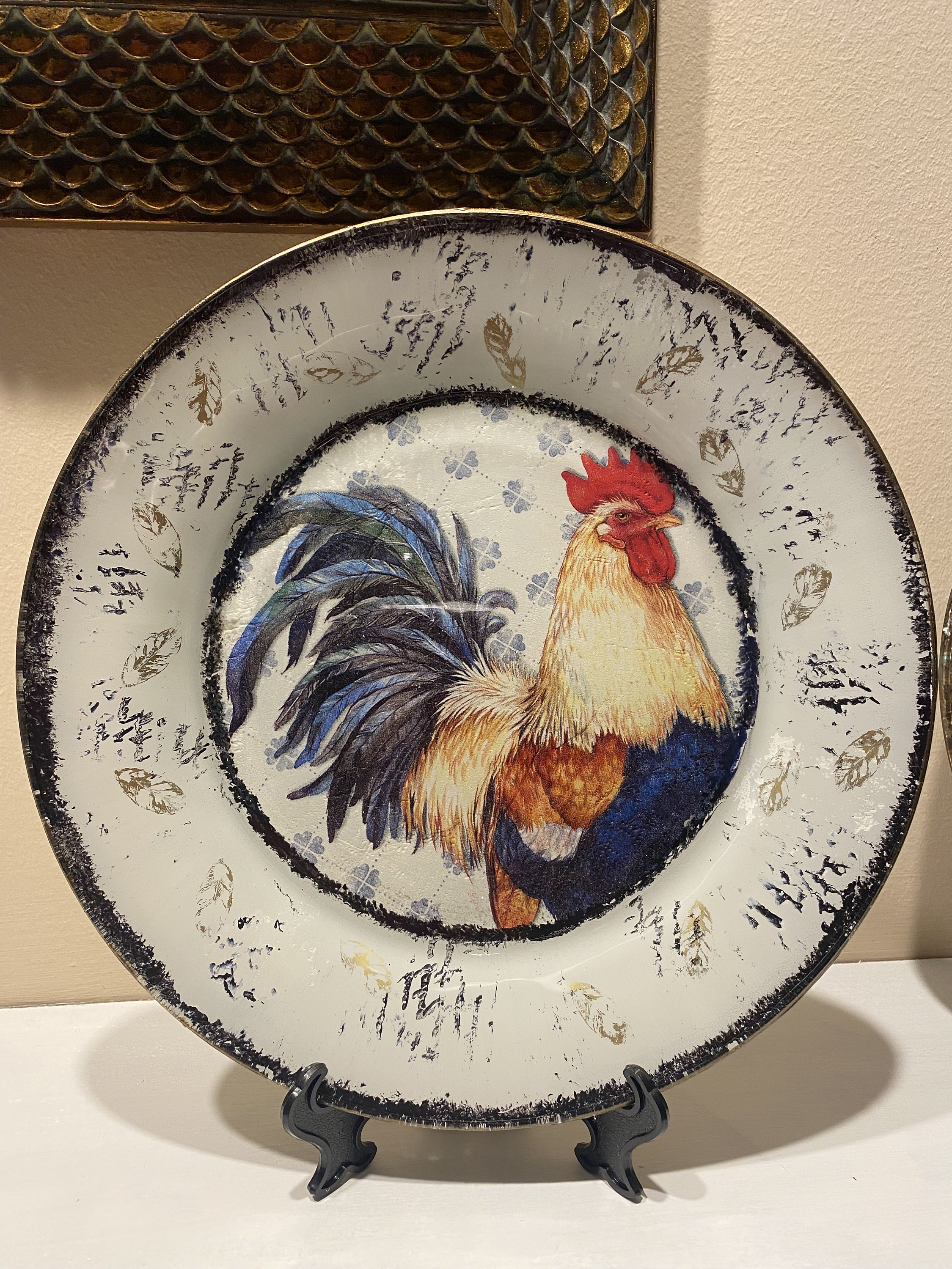 Unique Chicken Decorative Plate. Hand Made. Can Be Hand Washed. Reverse ...