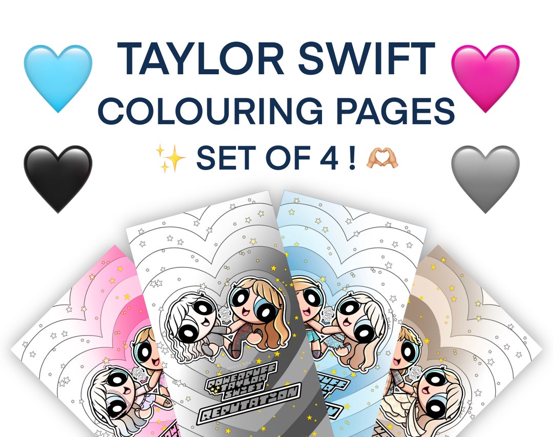 Taylor Swift Colouring Pages the Eras Tour Set 2 - Etsy