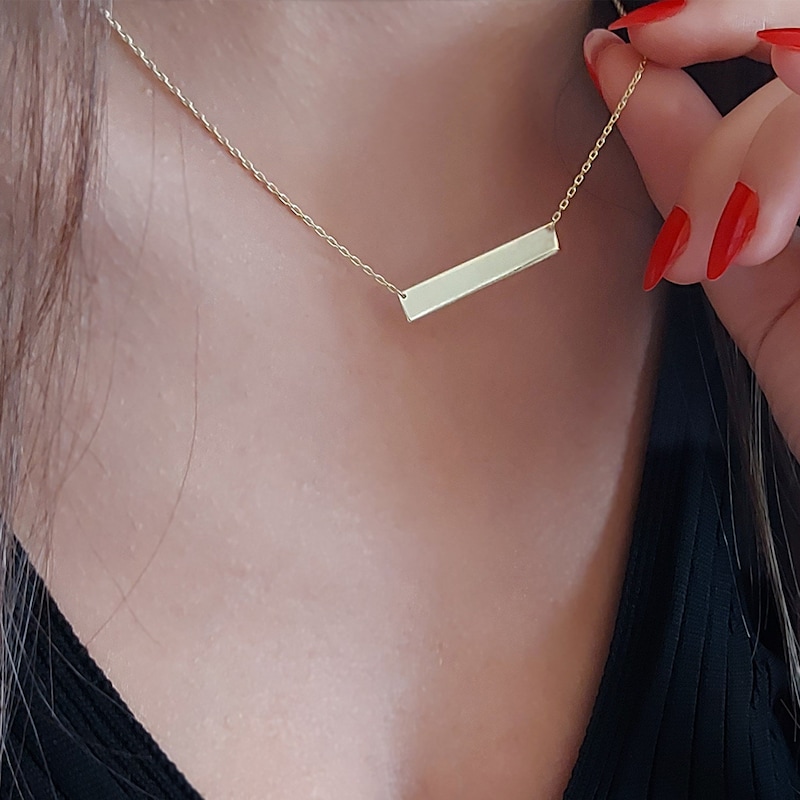 Gold Bar Necklace - Etsy