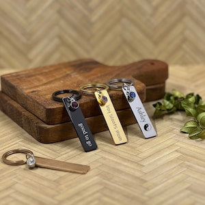 Stainless Steel Keychain, Custom Engraved Key Chain Personalized Gifts ...