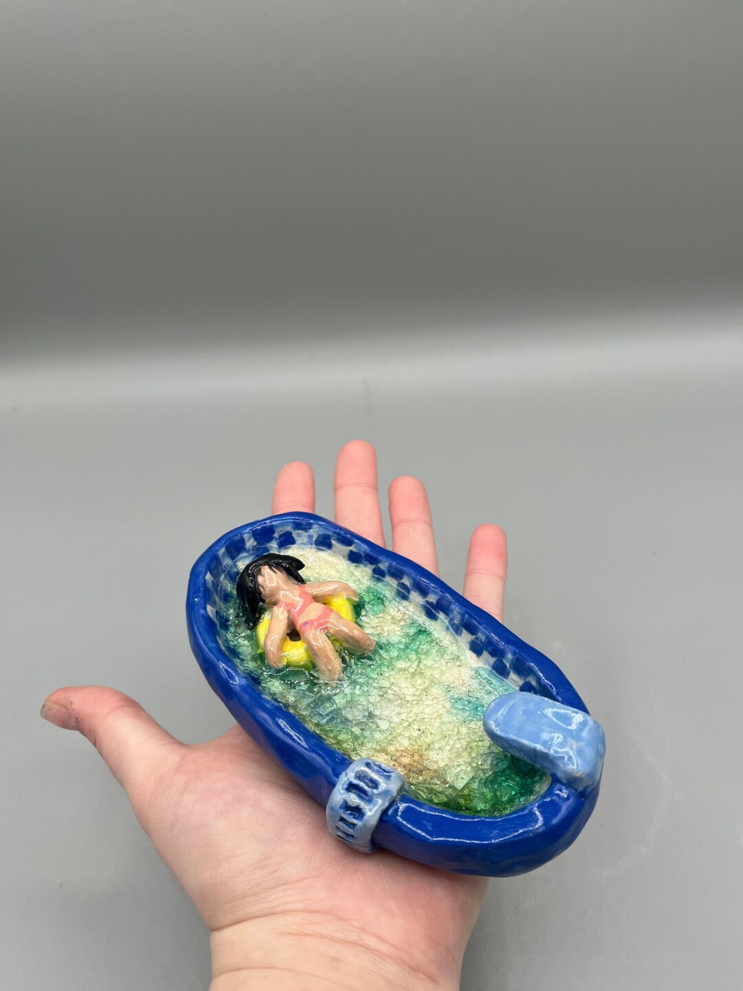 Lazy Pool Day Handmade Jewelry Plate - Etsy