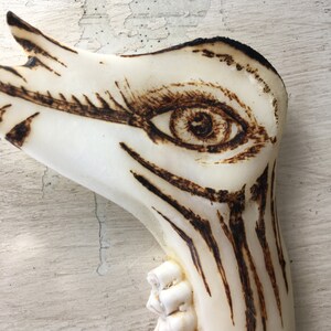 Eye Burnt Bone Art - Jaw Bone Pyrography - Altar Fine Art - Ceremonial ...