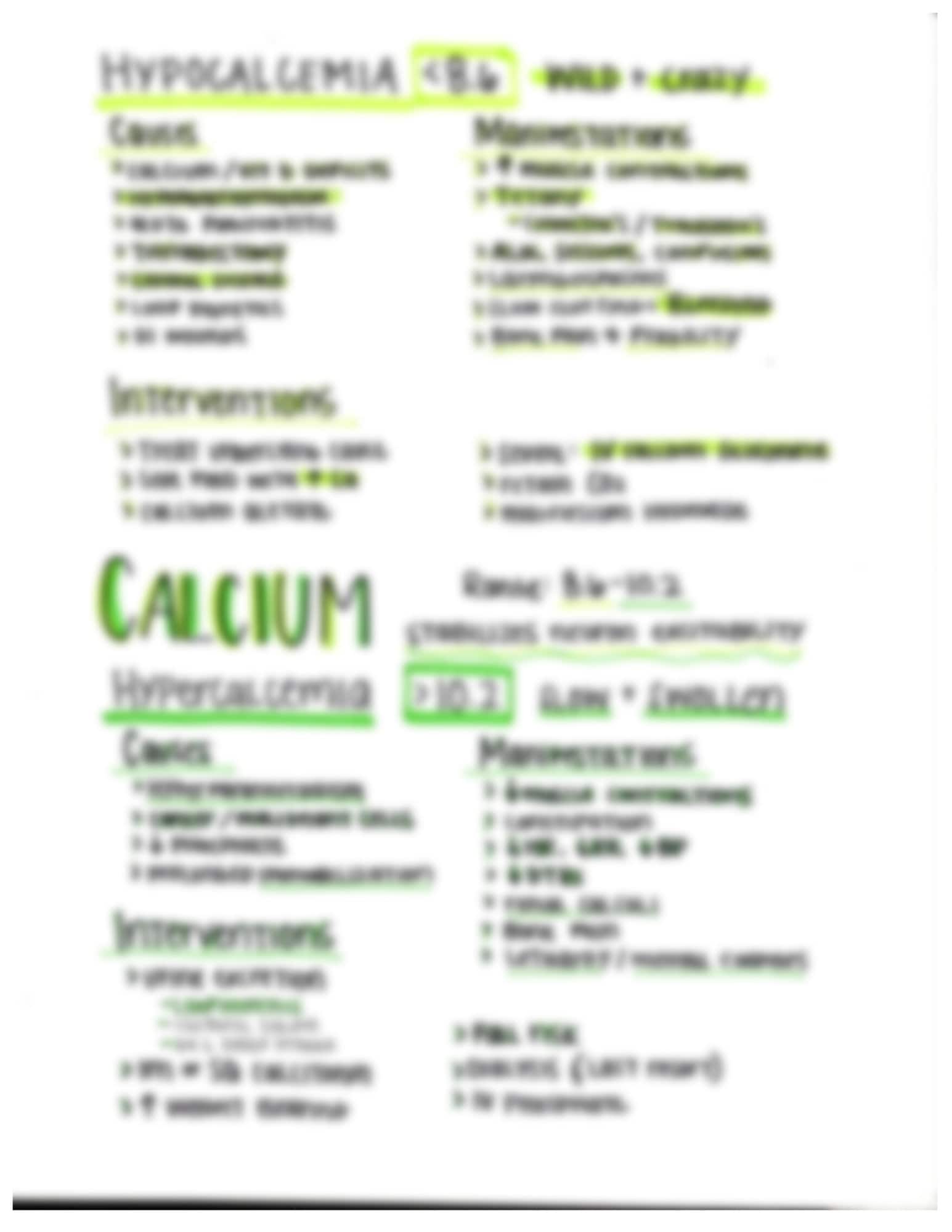 Calcium Med Surg Nursing Study Notes - Etsy