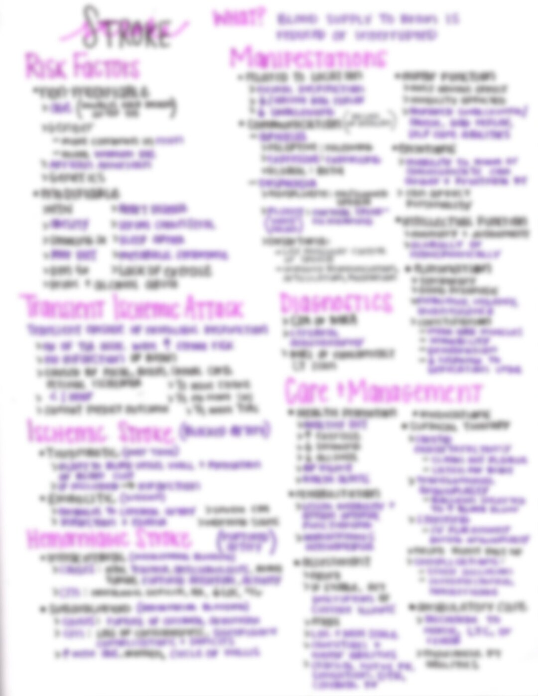 Stroke Med Surg Nursing Notes - Etsy