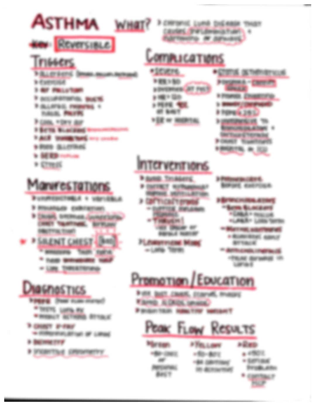 Asthma Med Surg Nursing Study Notes - Etsy