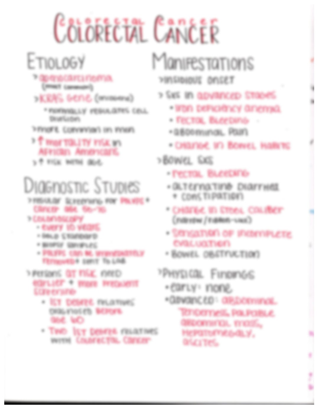 Colorectal Cancer Med Surg Nursing Study Notes - Etsy