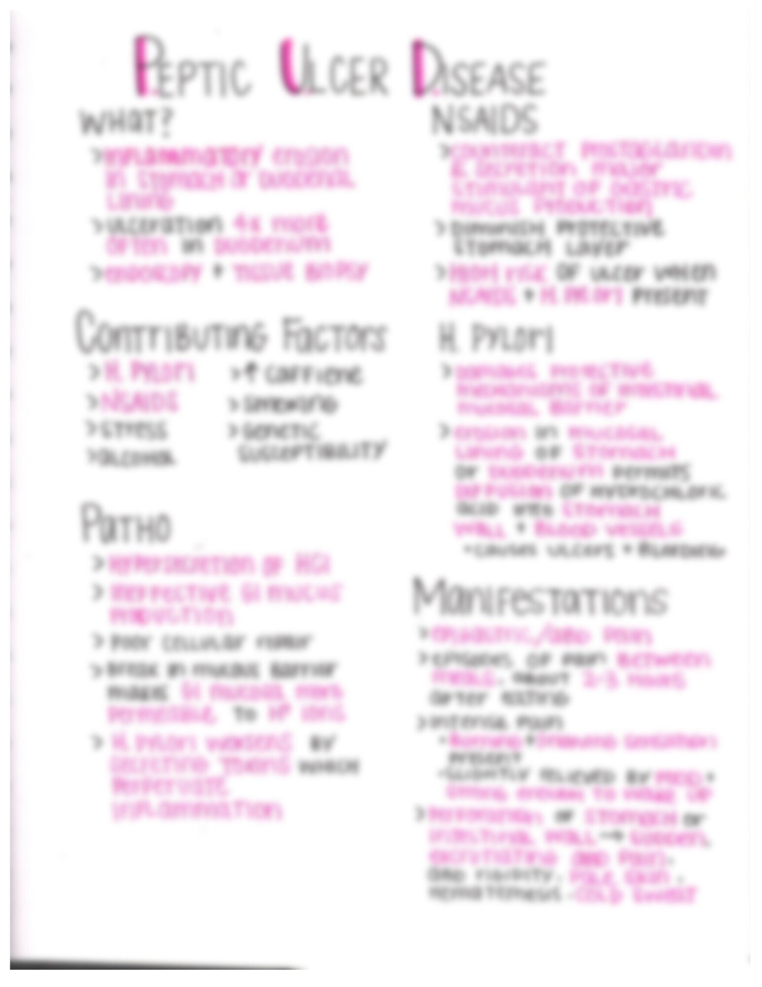 Peptic Ulcer Disease Nursing Study Notes - Etsy