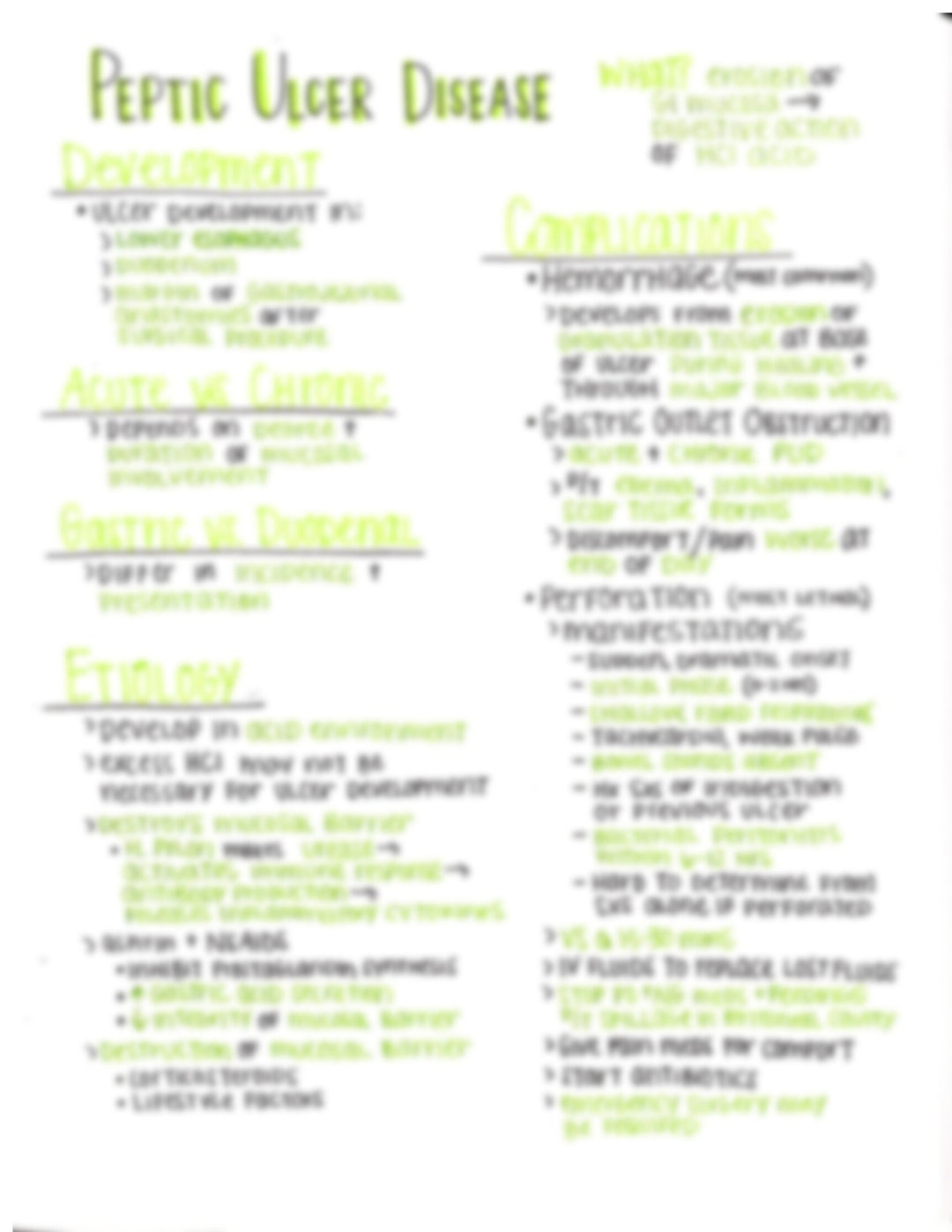 Peptic Ulcer Disease Med Surg Nursing Notes - Etsy