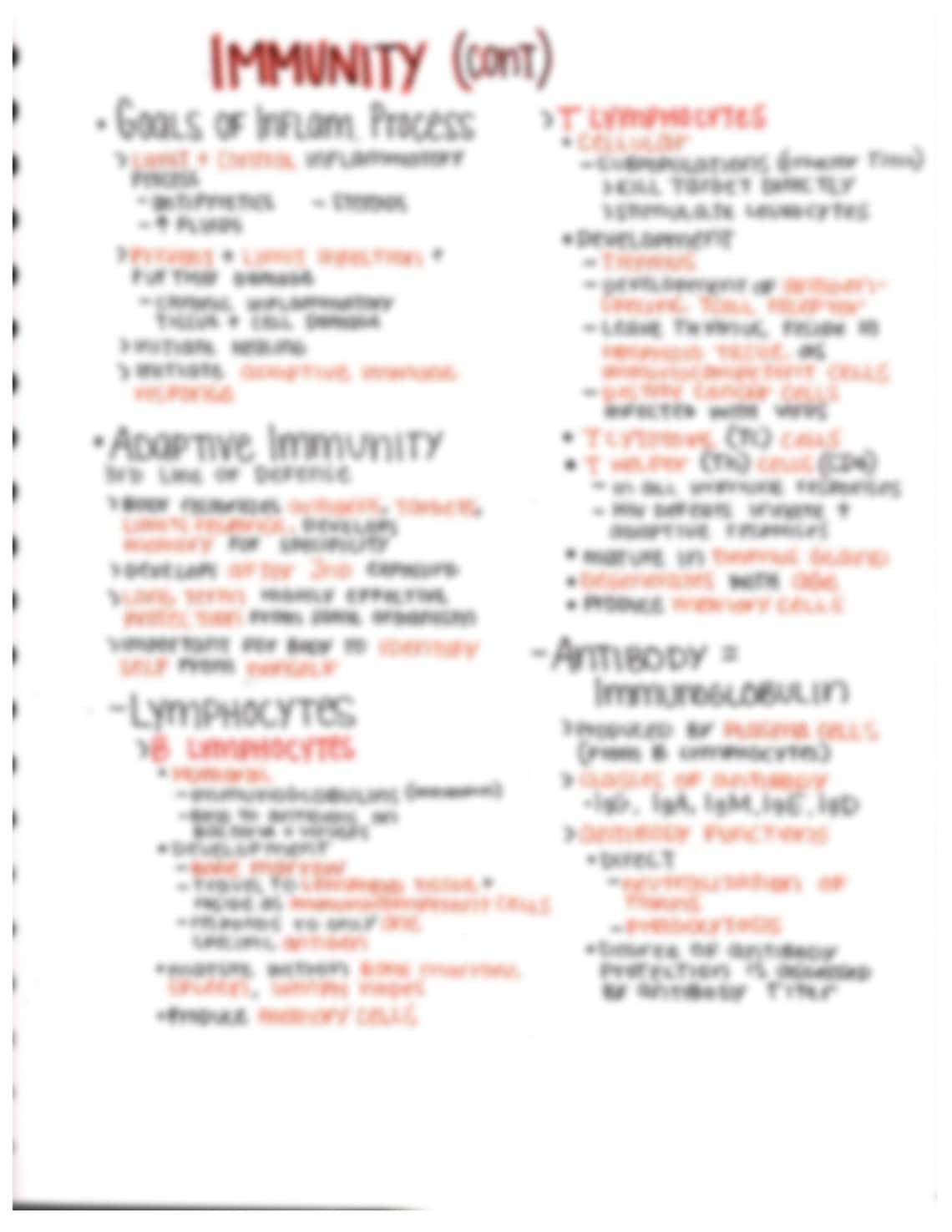 Immunity Pathophysiology Nursing Notes - Etsy