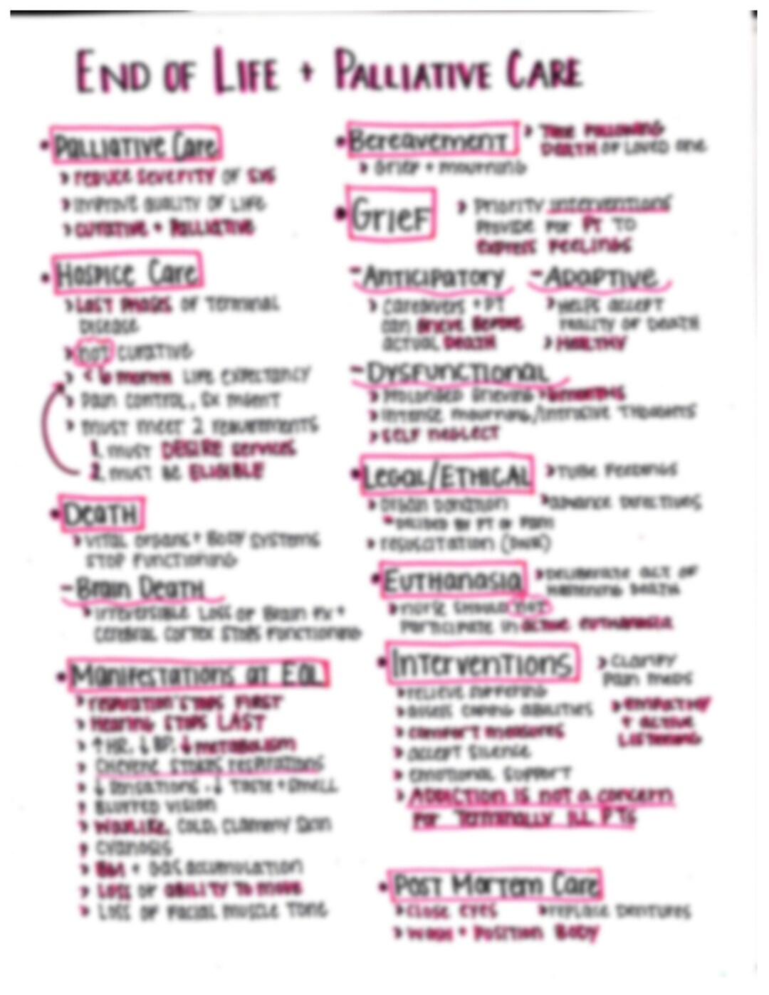 End of Life/palliative Med Surg Nursing Notes - Etsy