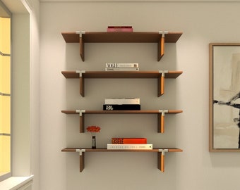 Mid Century Modern Floating Shelves | Etsy