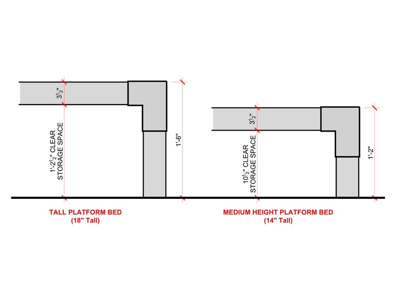 Platform Bed Made With Solid Oak Metal Corner Brackets | Etsy
