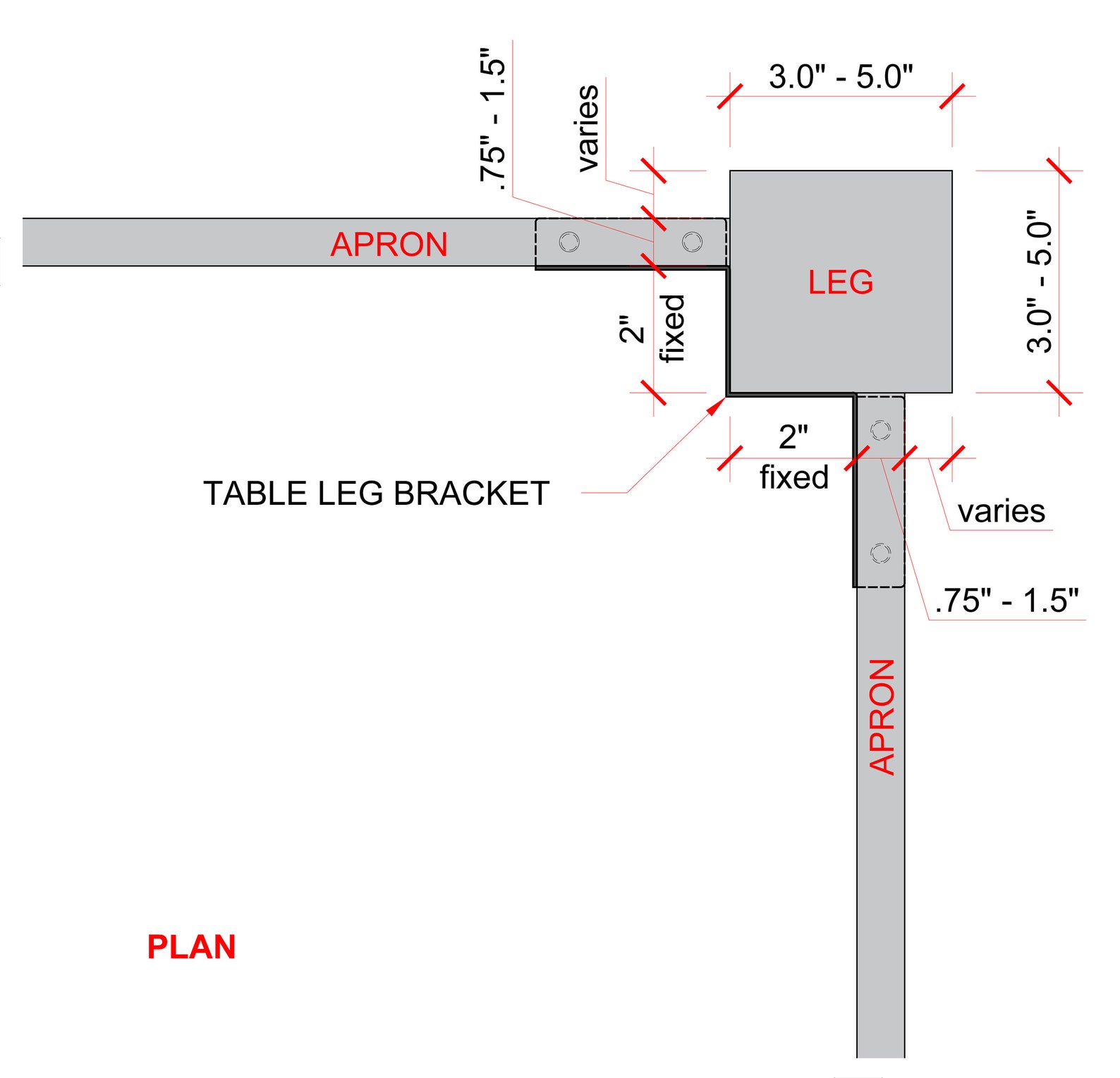 Table Leg Bracket Strong, Simple and Easy to Install - Etsy