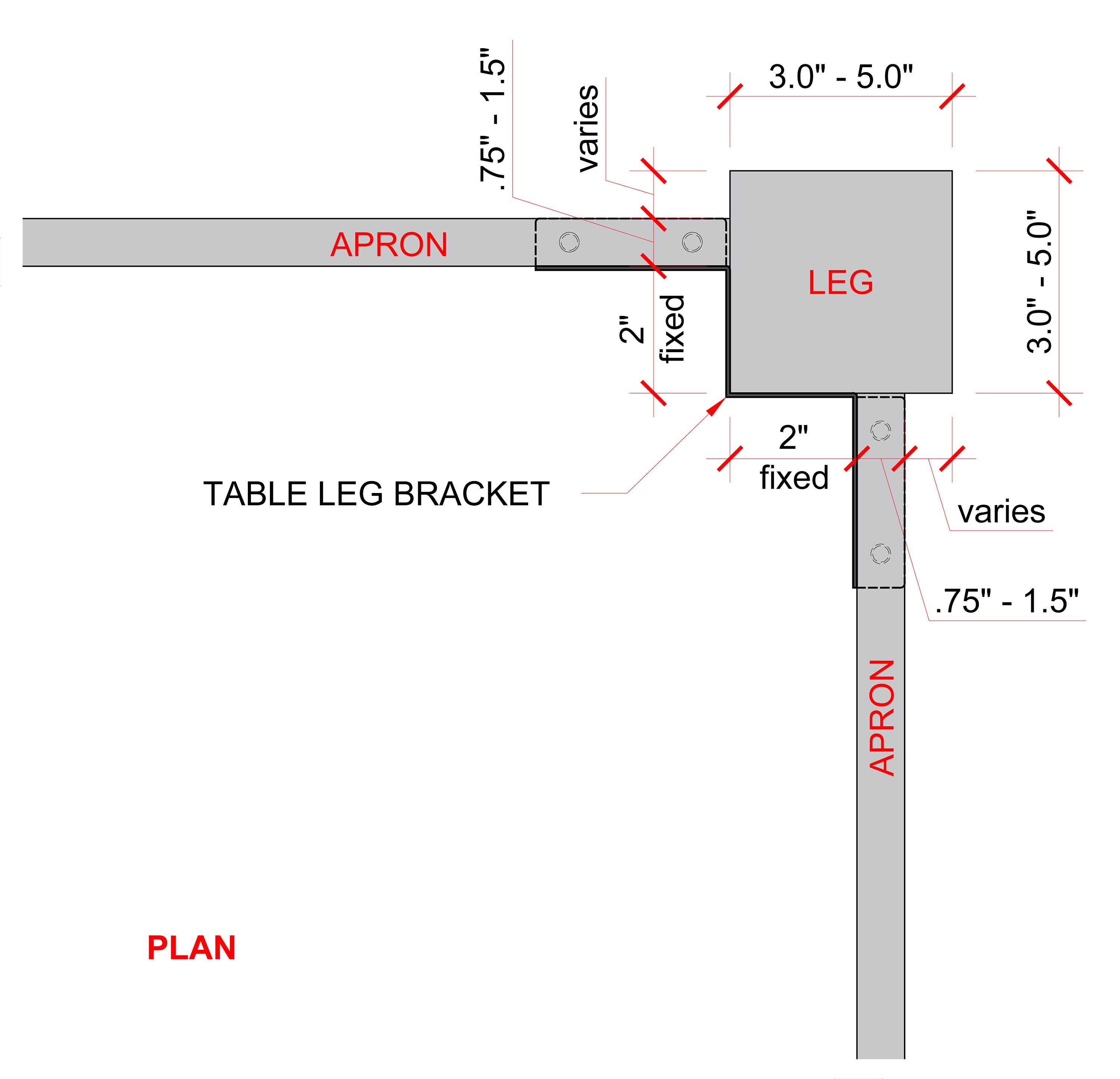 Table Leg Bracket Strong Simple and Easy to Install - Etsy