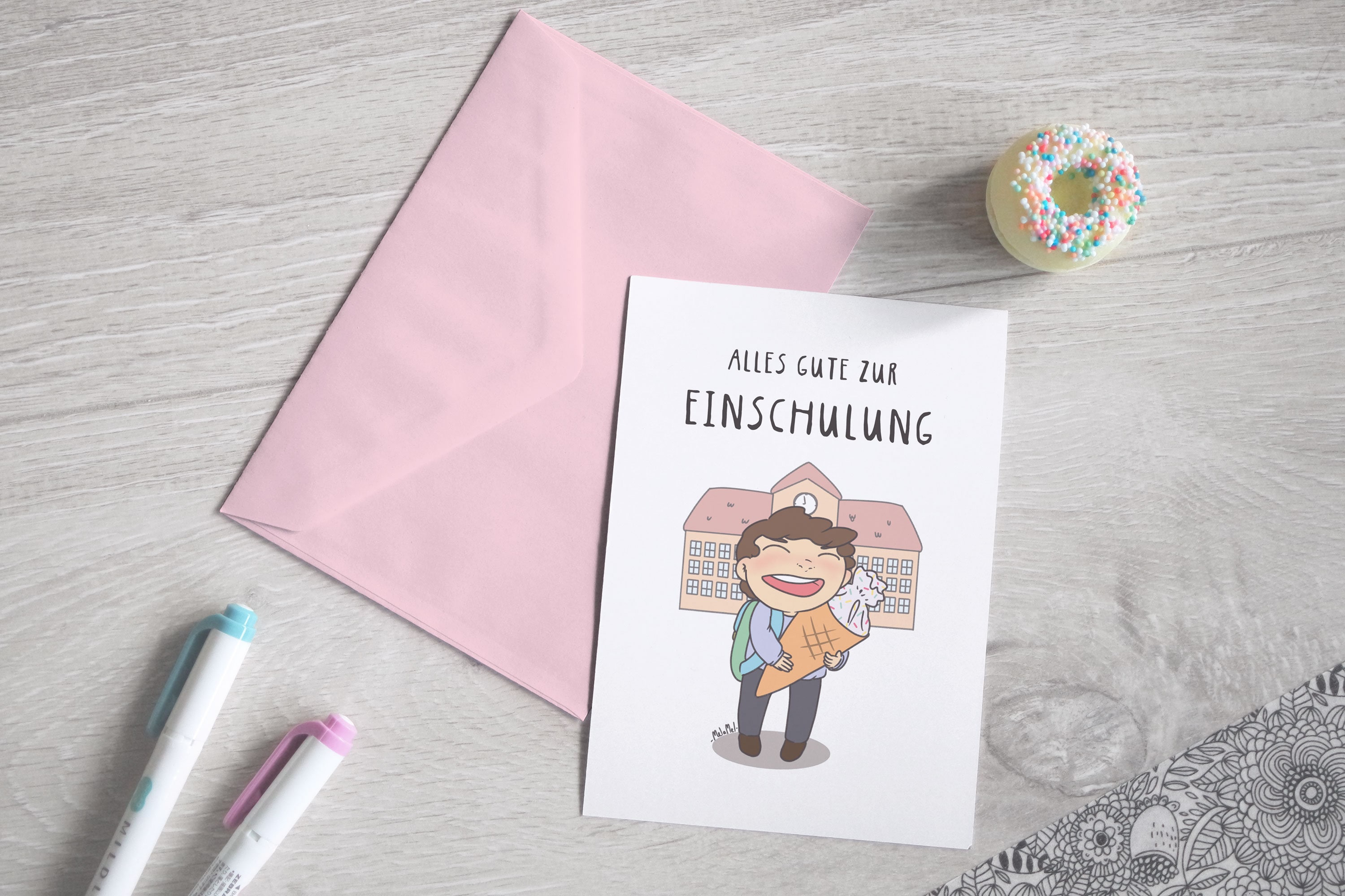 Postkarte "Alles Gute zur Einschulung" - Etsy.de