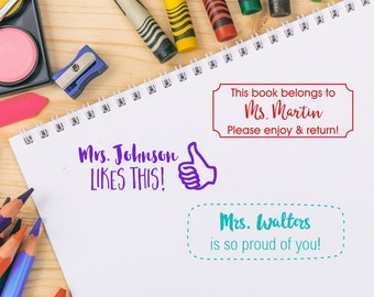Custom Math Feedback Stamps,personalized Teacher Stamp Pre-inked Stamp ...