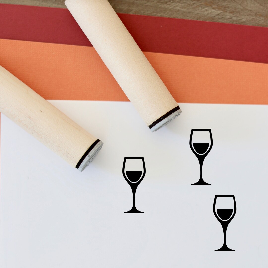 Wine Glass Stamp Wine Glass Mini Stamp Kids stamp Craft Stamp Craft ...