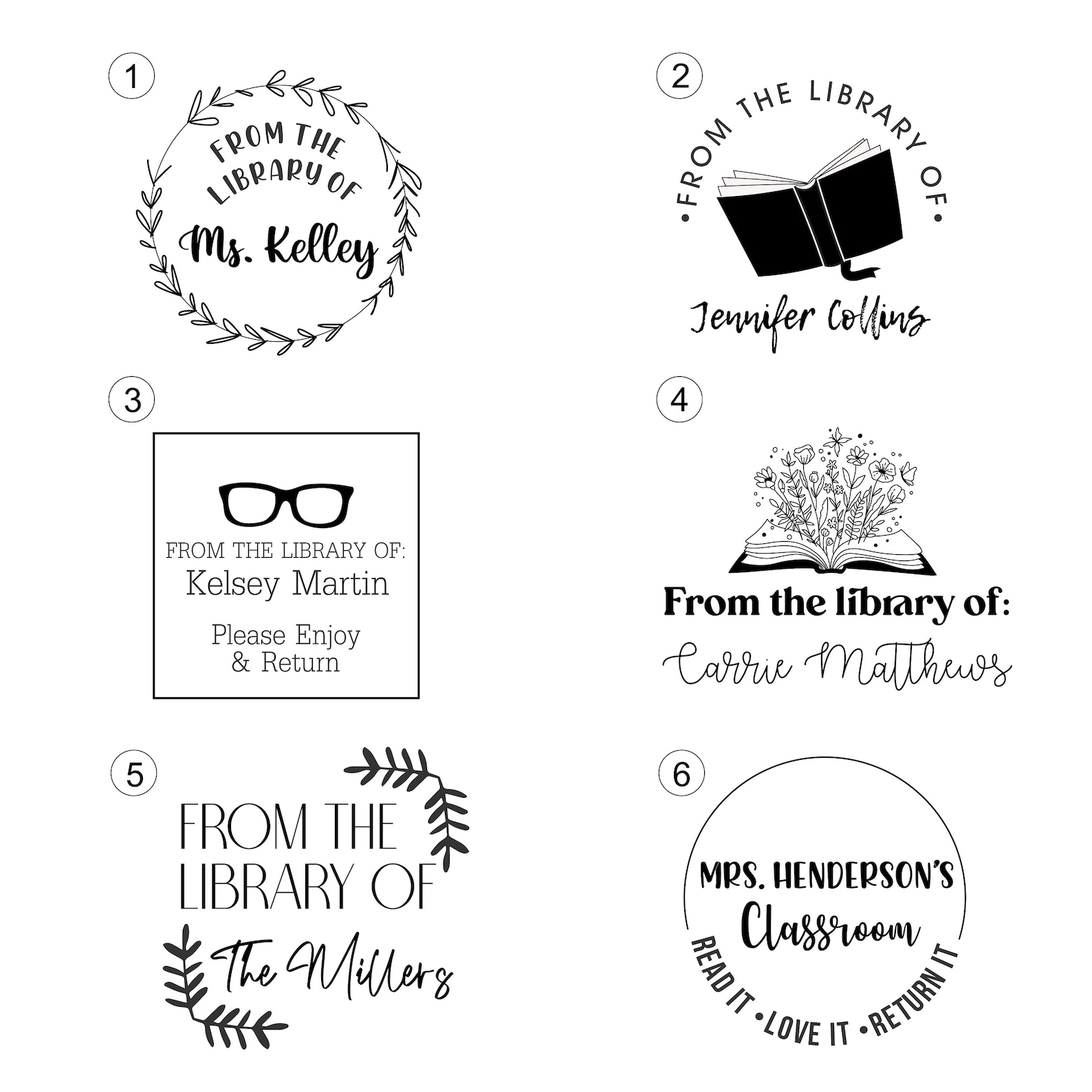 Personalized Book Stamp Self Inking Library Stamp Custom - Etsy