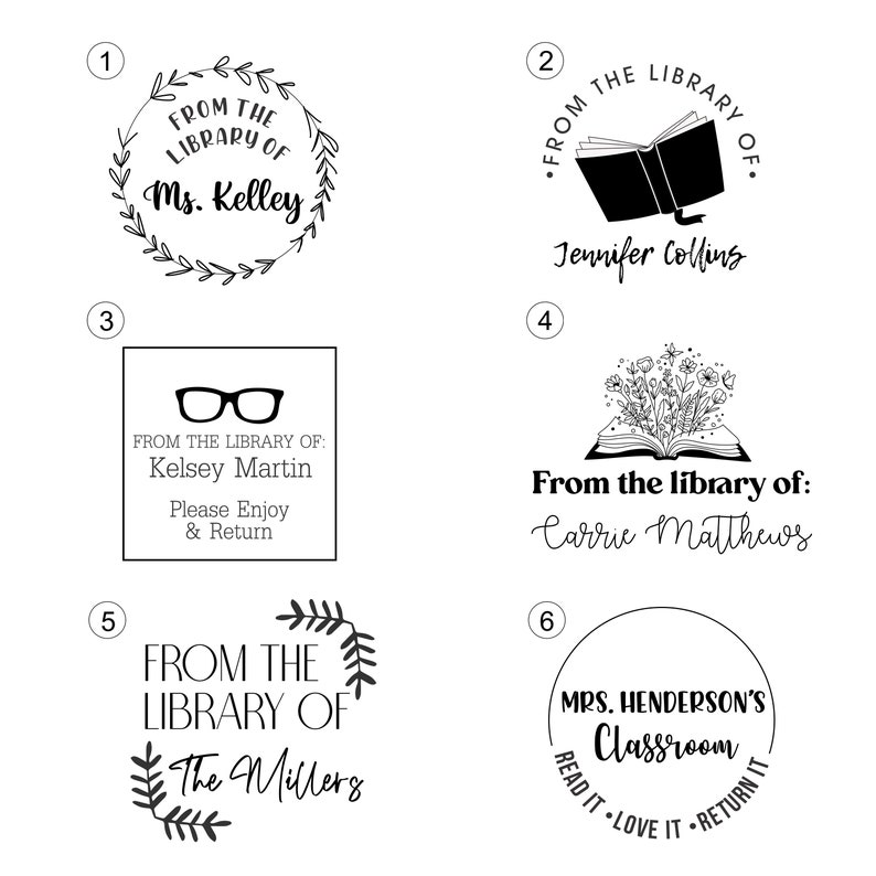 Personalized Book Stamp Self Inking Library Stamp Custom - Etsy