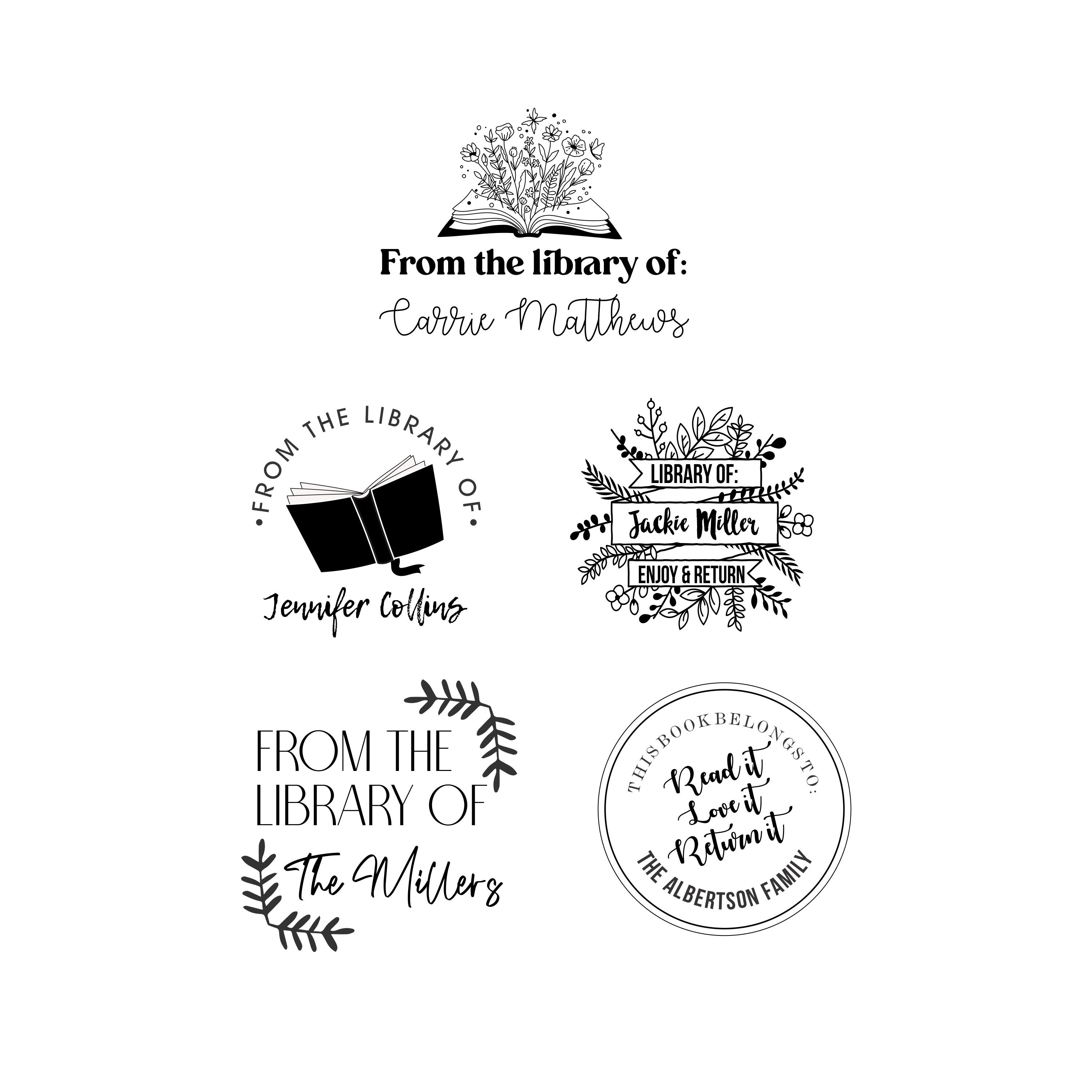 Personalized Book Stamp Self Inking Library Stamp Custom - Etsy