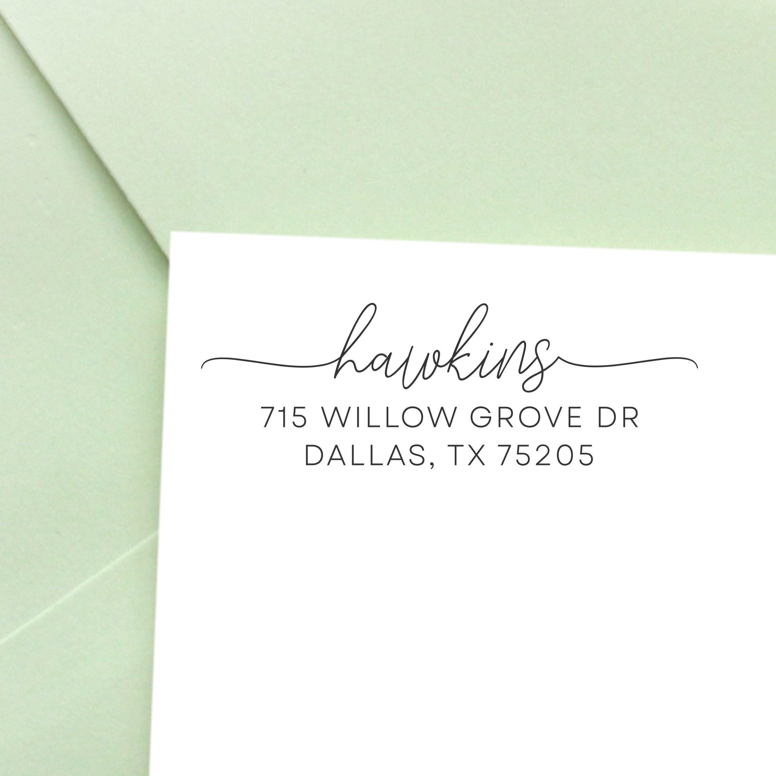Return Address Stamp | Self Inking, Wood Handle for Cards and Wedding ...