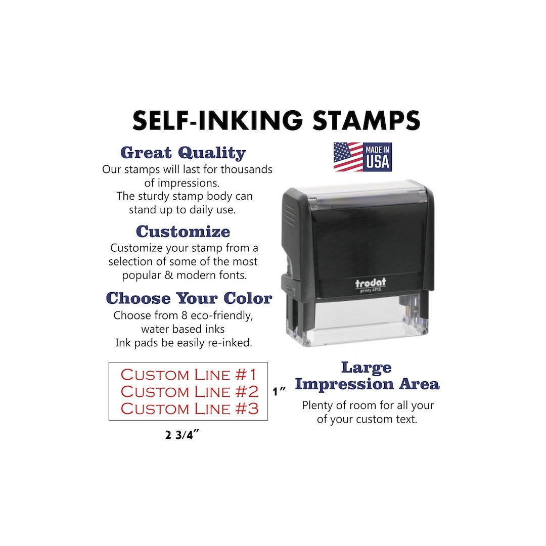 Custom Address Stamps Self Inking Stamp Personalized Stamp Return ...