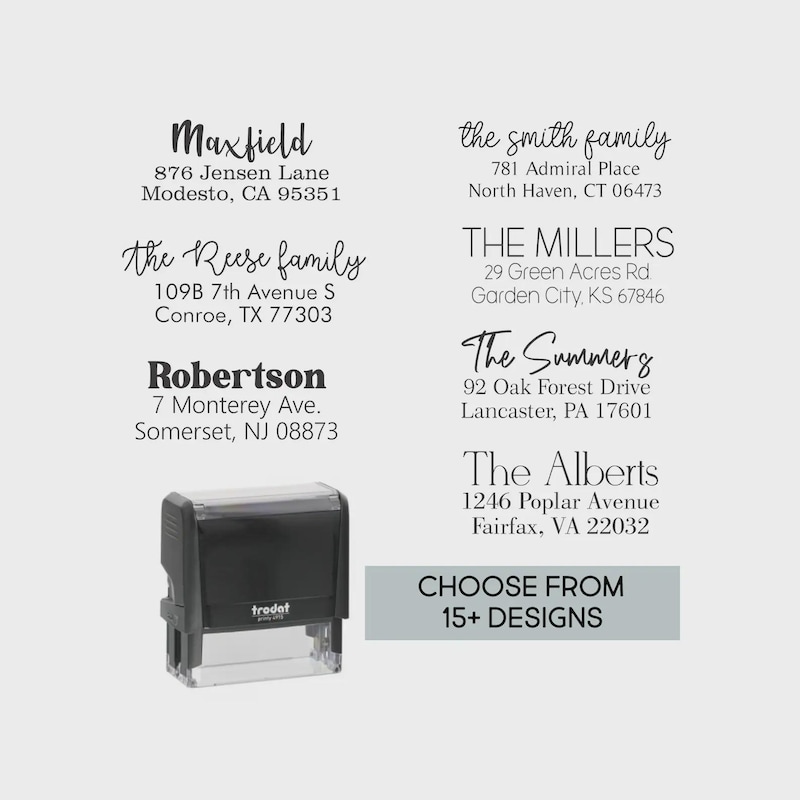 Personalized Self Inking Address Stamps - Etsy