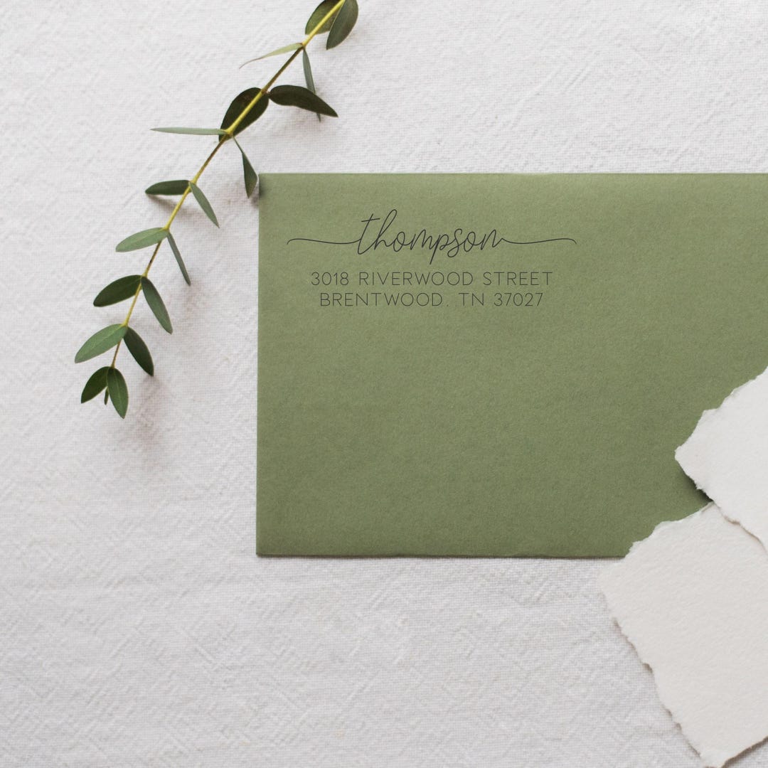 Return Address Stamp | Self Inking, Wood Handle for Cards and Wedding ...