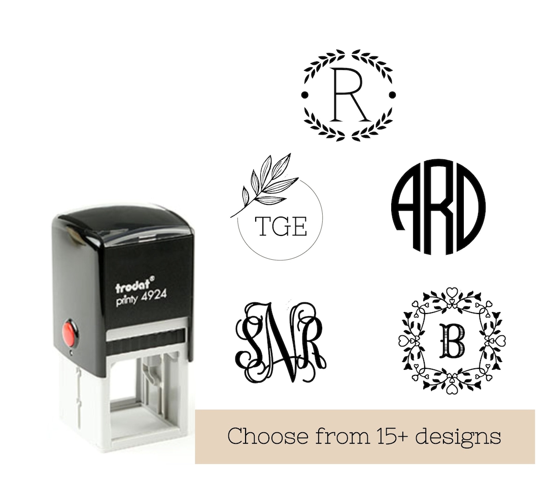 Personalized Monogram Stamp Self Inking Stamp Personalized Wedding ...