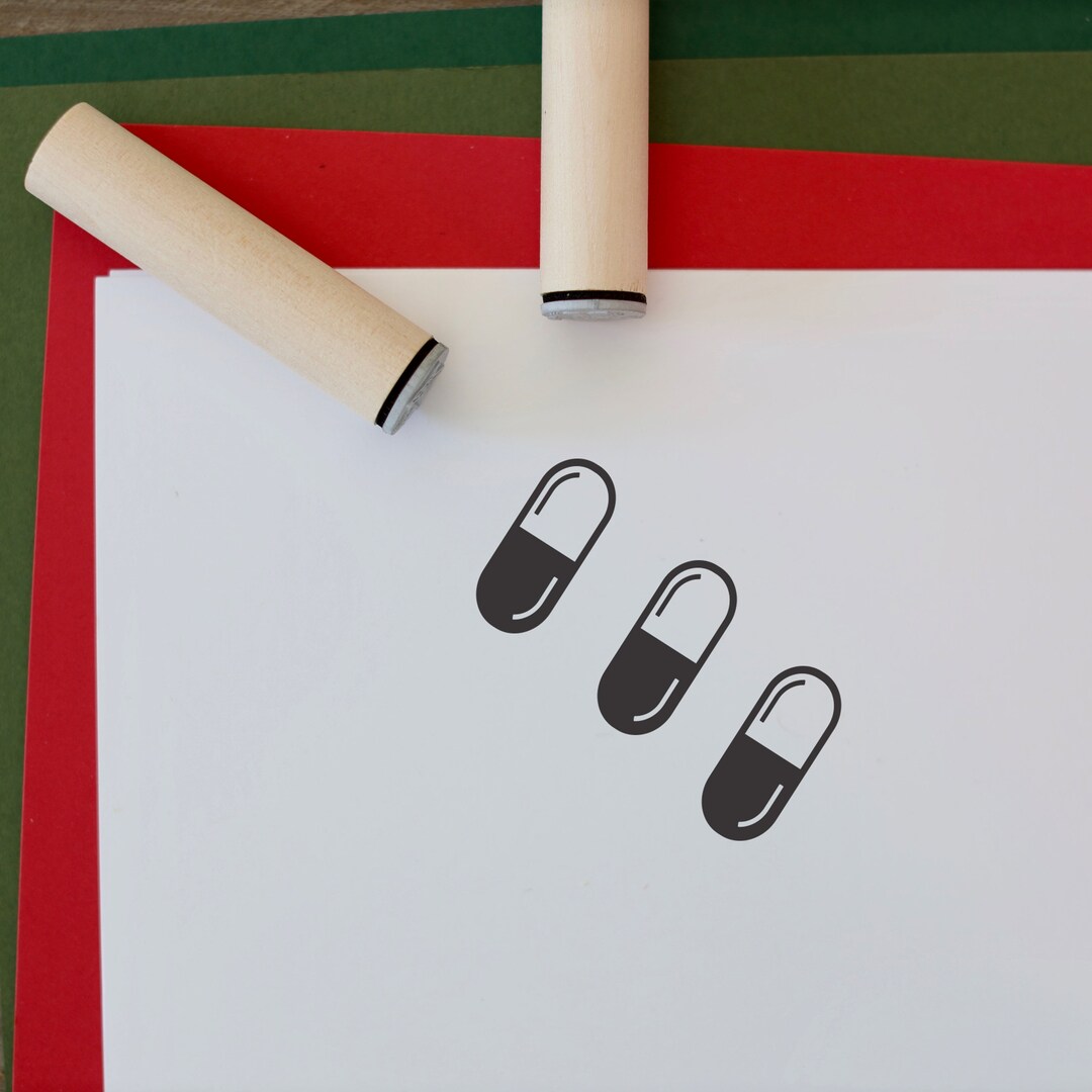 Pill Stamp L Pill Stamp L Kids Stamp | Craft Stamp | Craft Supplies ...