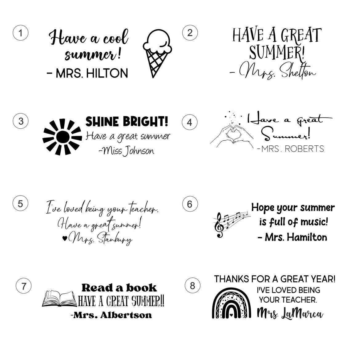 Teacher Yearbook Stamp | Yearbook Signature | Have a Great Summer ...