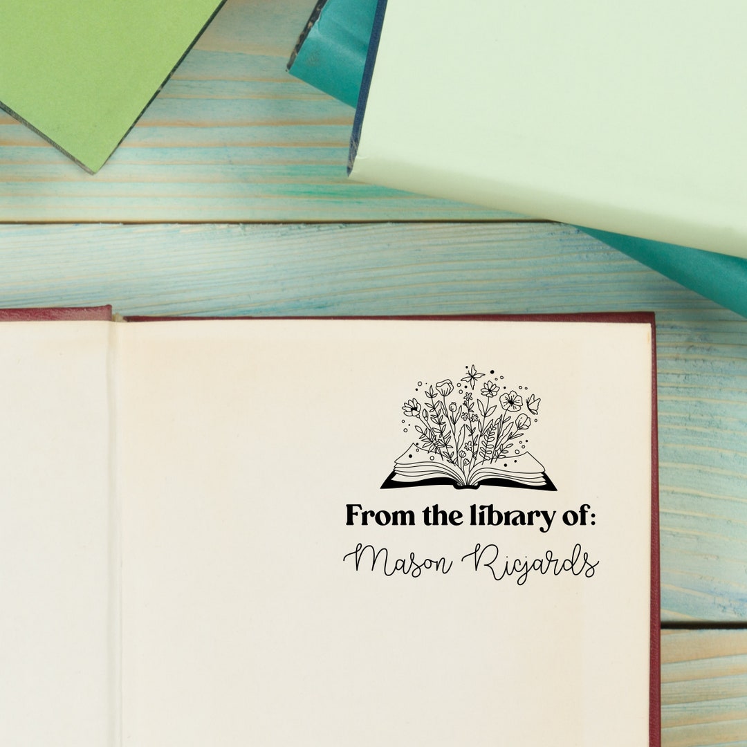 Personalized Book Stamp | Self Inking Library Stamp | Custom Book Stamp ...
