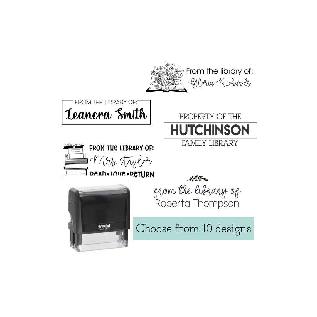 Personalized Book Stamp | Self Inking Library Stamp | Custom Book Stamp ...