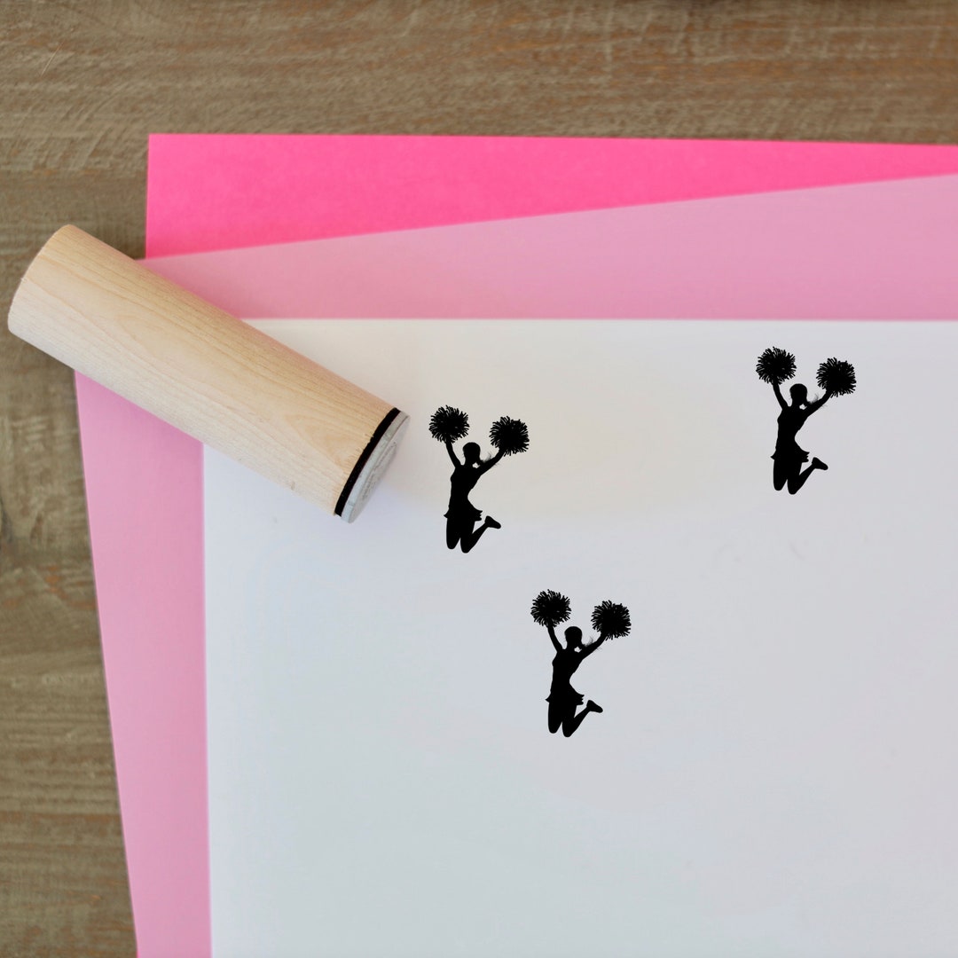 Cheerleader Stamp | Cheerleader Mini Stamp | Kids Stamp | Craft Stamp ...