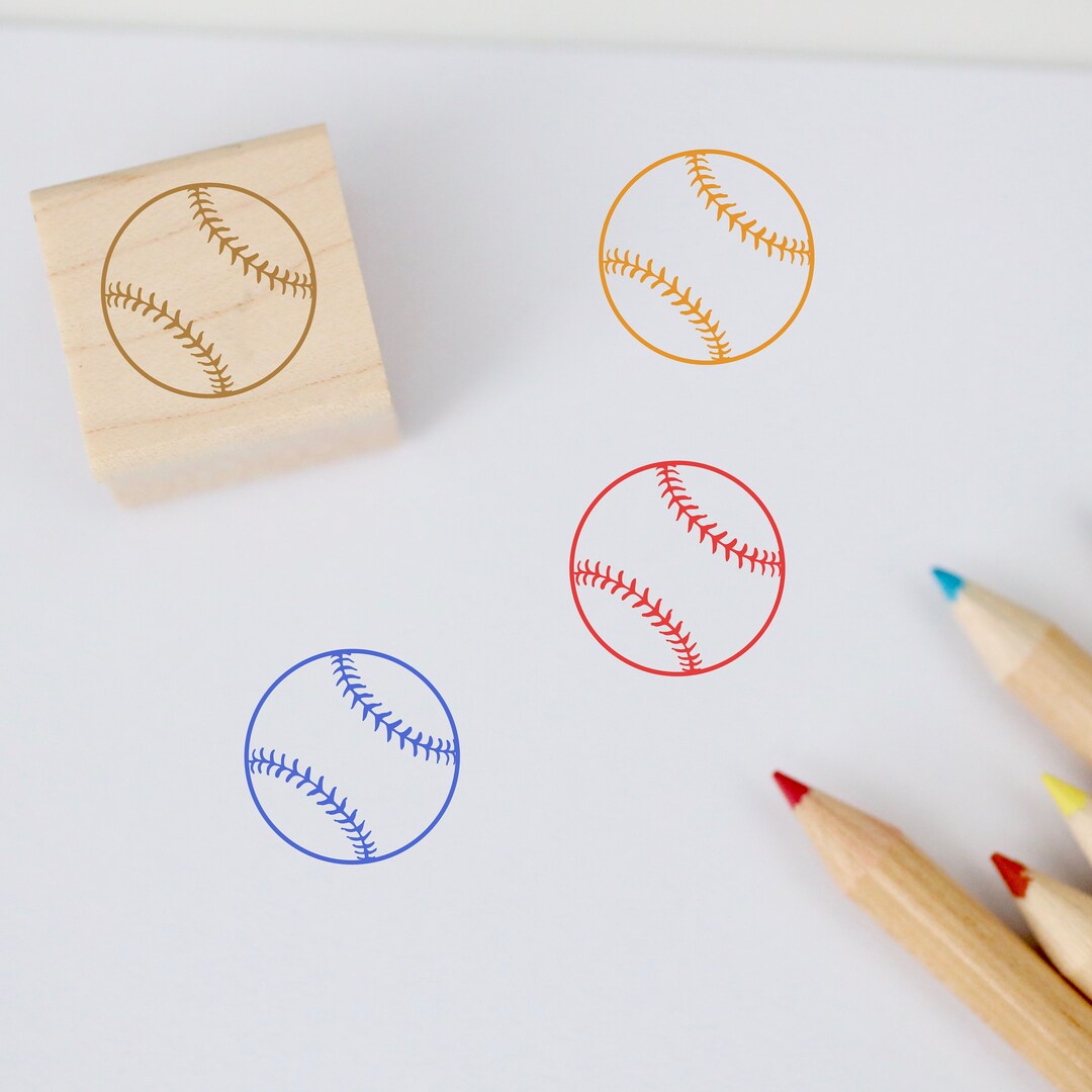 Baseball Mini Rubber Stamp Softball Mini Stamp Tiny Stamp Mini Stamp ...