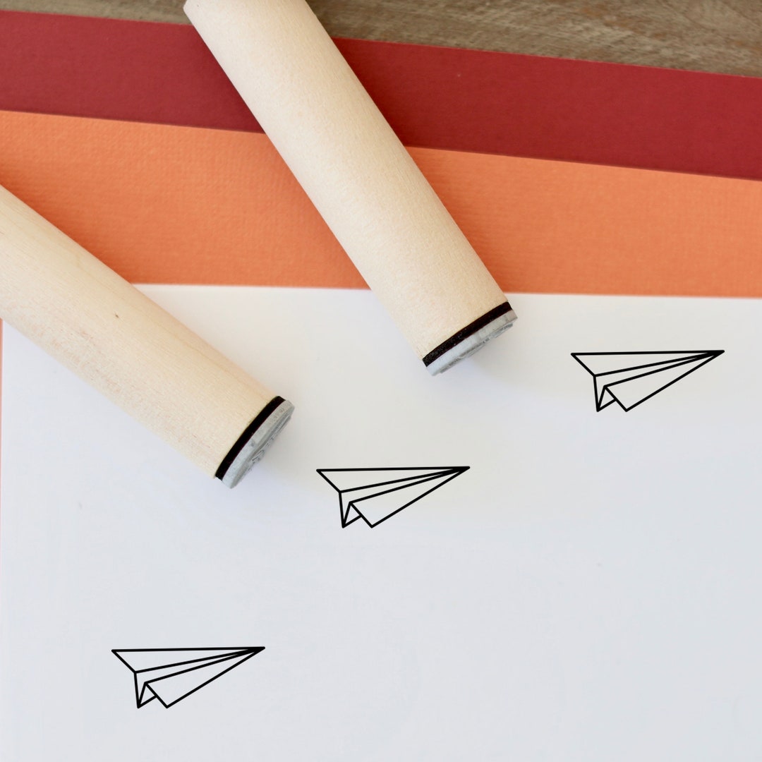 Paper Airplane Stamp L Airplane Stamp L Kids Stamp | Craft Stamp ...